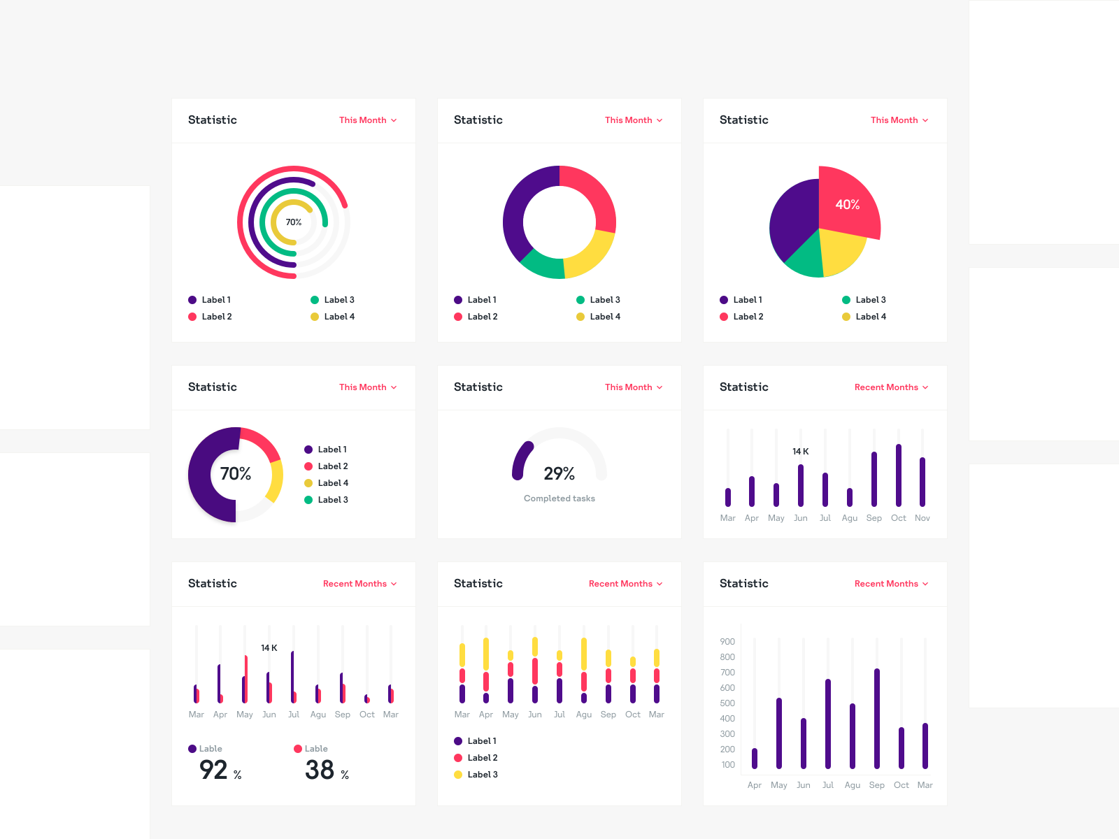 Statistic Cards by Eslam. on Dribbble