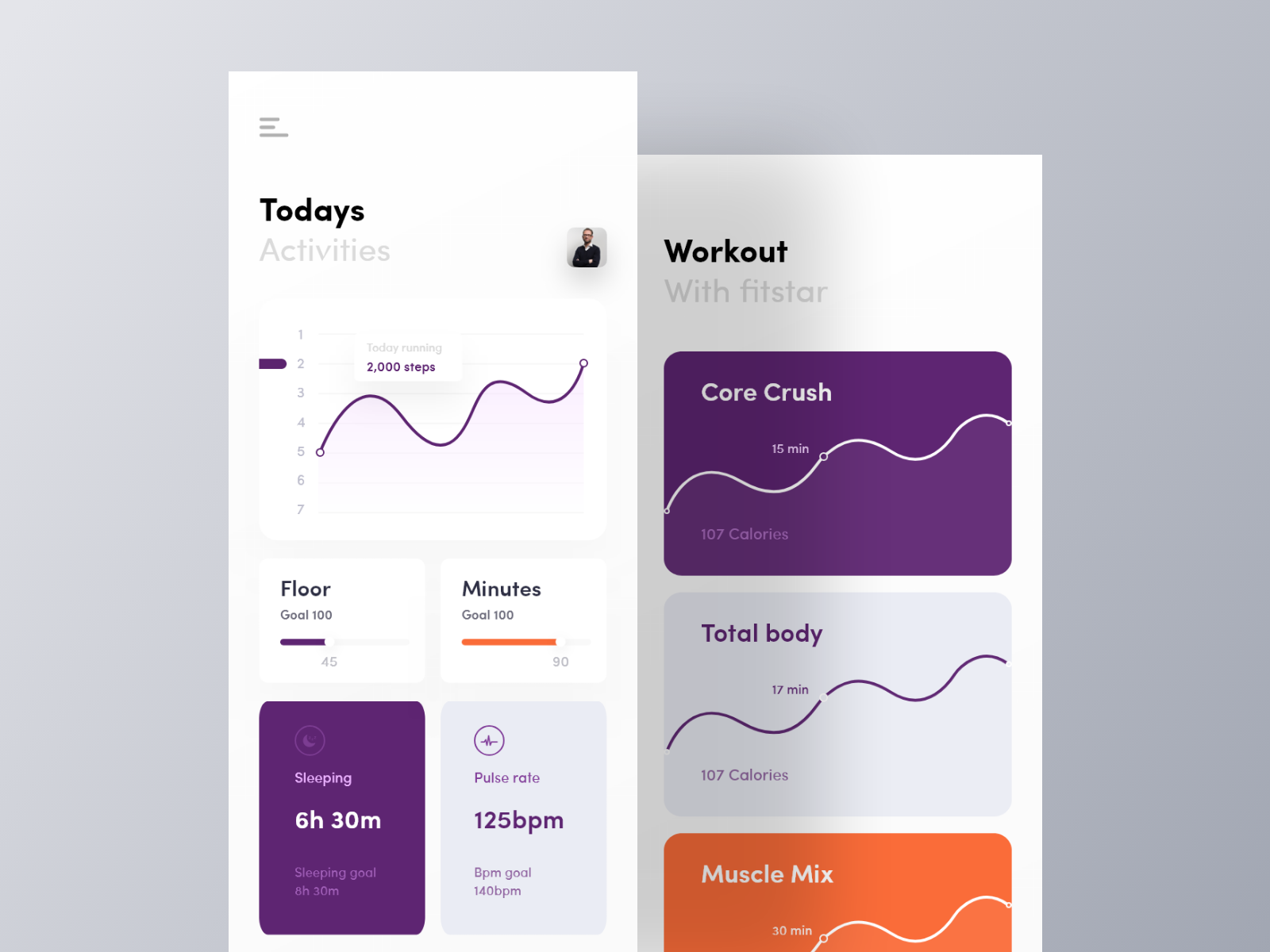 Fitness App UI by VisualX for Orizon: UI/UX Design Agency on Dribbble