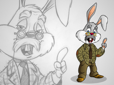 20100706 Rabbit Professor by Kshiraj Telang on Dribbble