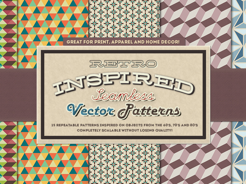 Retro Inspired Seamless Vector Patterns by Bruno Maioral on Dribbble