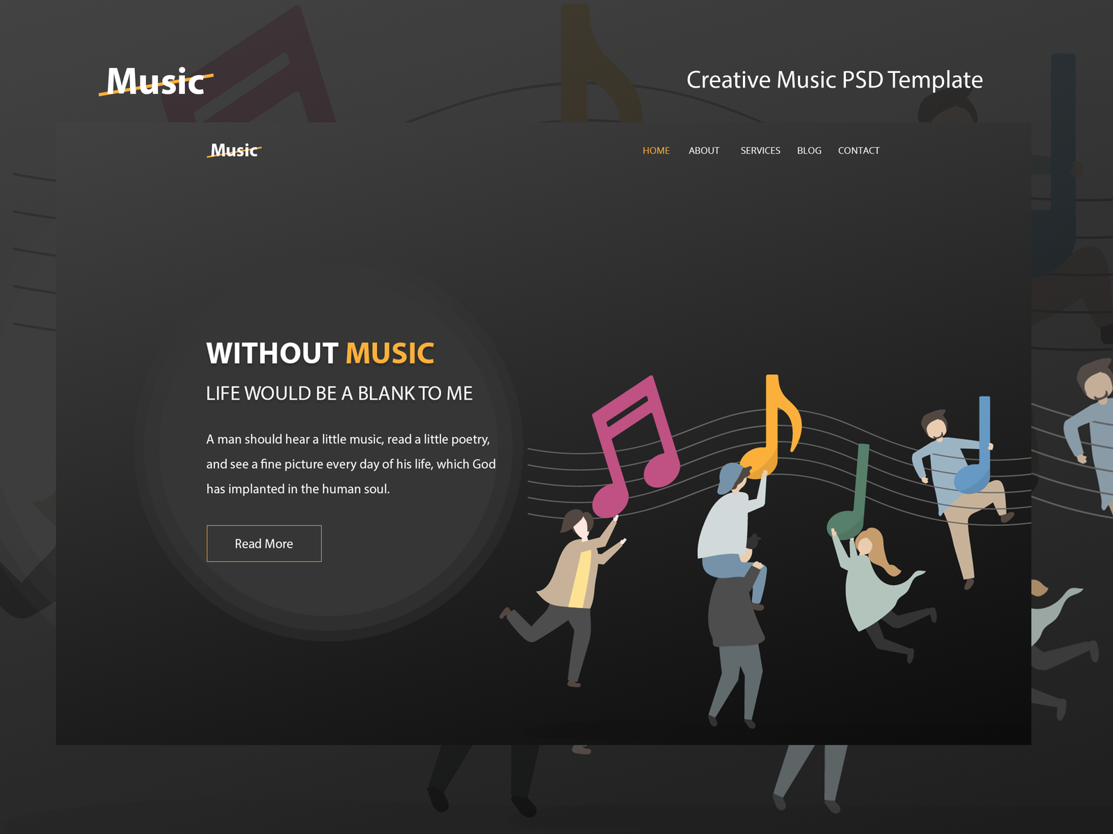 Music PSD Template by Shayema Sultana on Dribbble