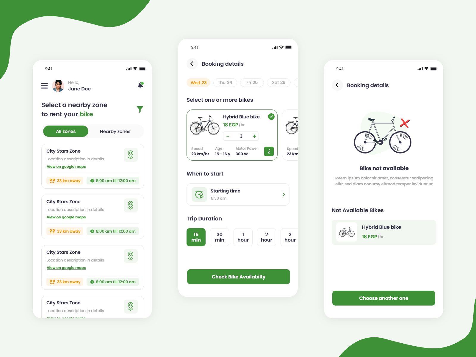 Bike Rental app design by Sara Youssry on Dribbble