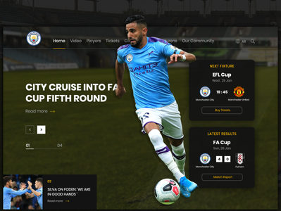Man city website redesign ( unofficial ) by Sara Youssry on Dribbble