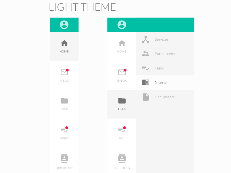 Material UI Light Themed Navigation by Bryce Snyder on Dribbble