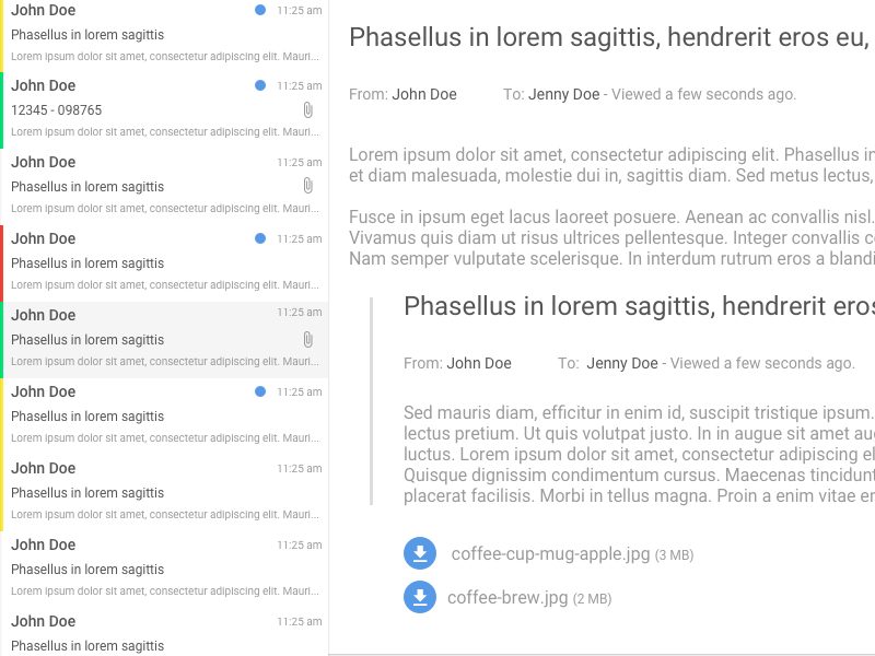 Material Design Inbox by Bryce Snyder on Dribbble