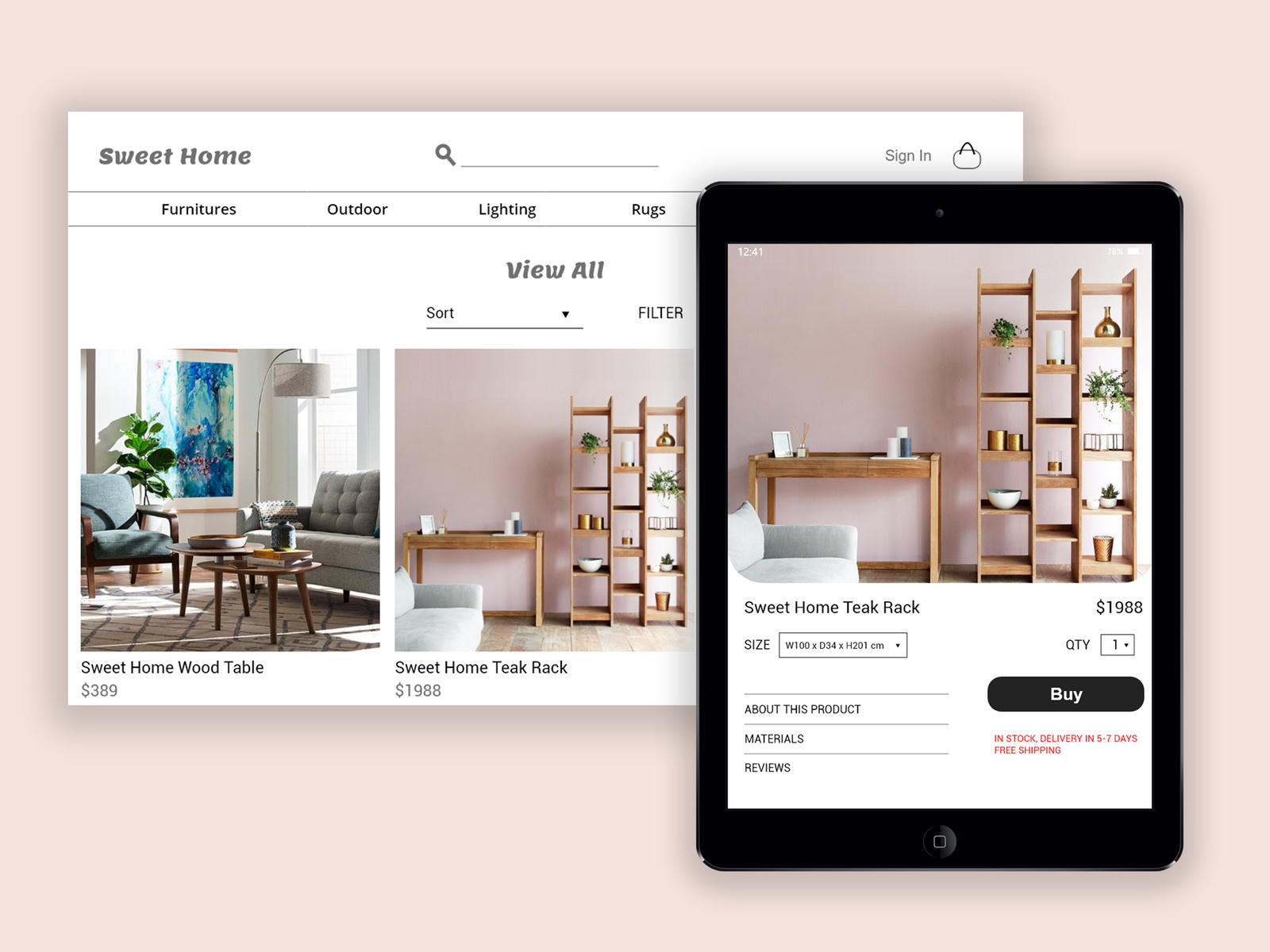 Web & UI Design - Furniture by Create Available on Dribbble