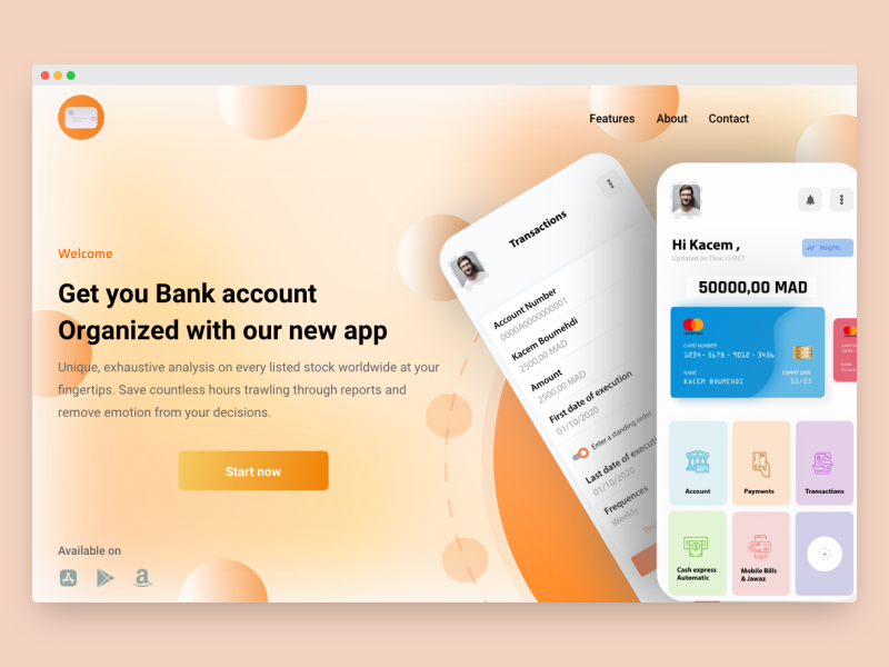 Banking Hero section design by Kacem Boumehdi on Dribbble