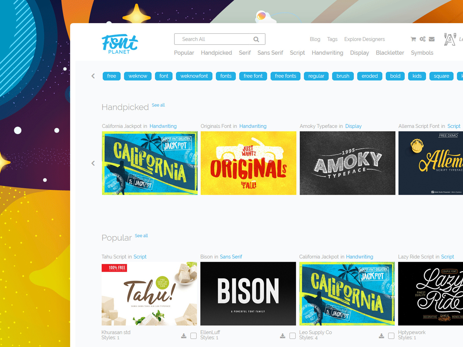 Fontplanet.com - Free Fonts by Leonard Posavec on Dribbble