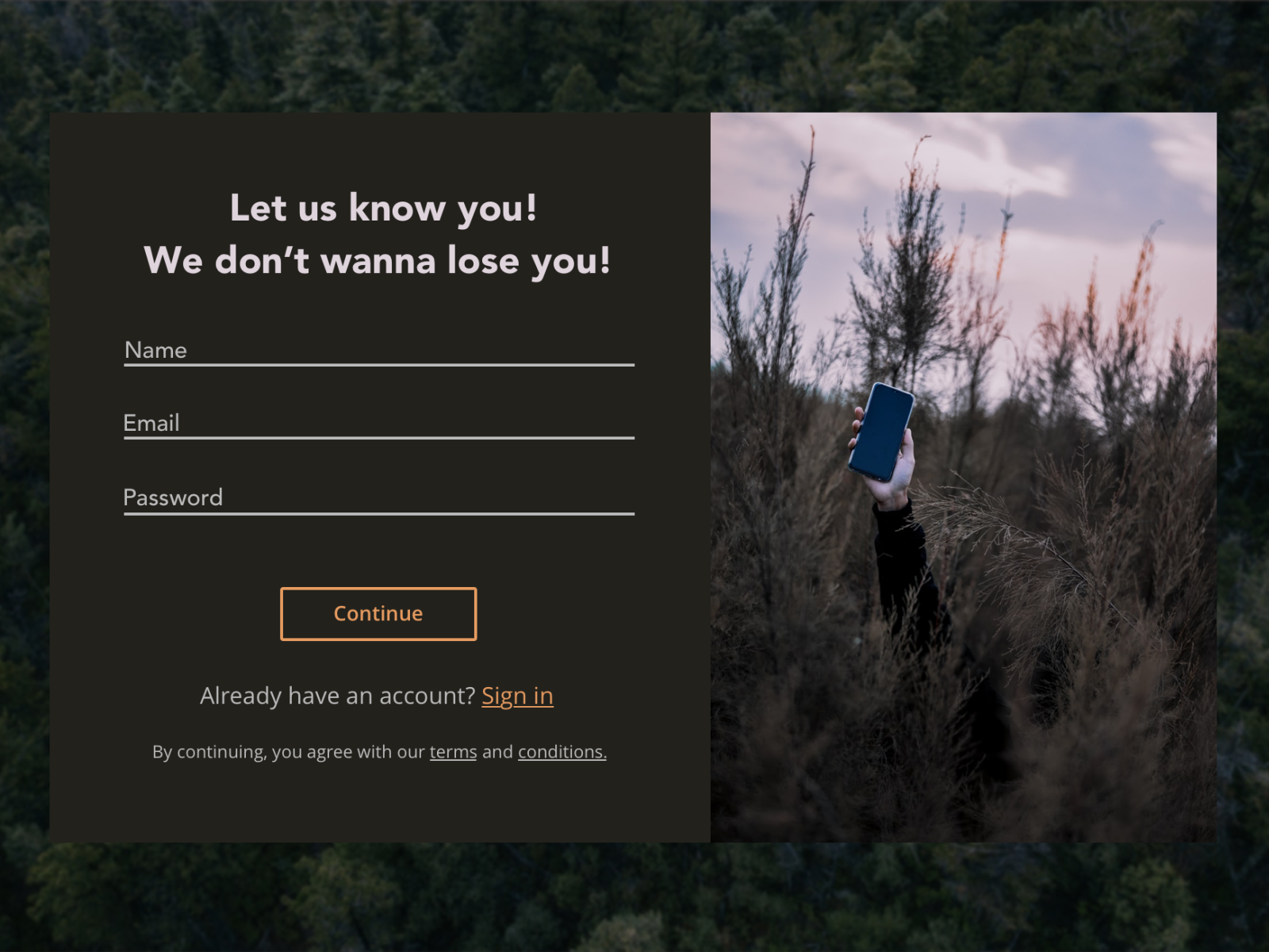 Sign up form by Parastoo Aslanbeik on Dribbble