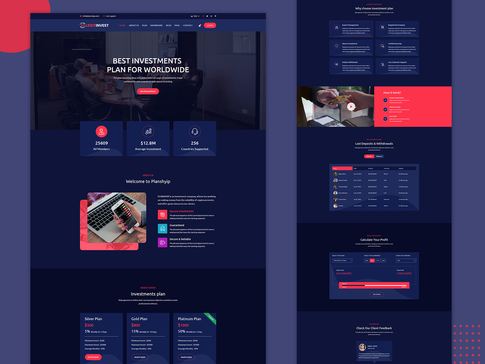 Investment Dark Template Design by Ruly Khatun on Dribbble