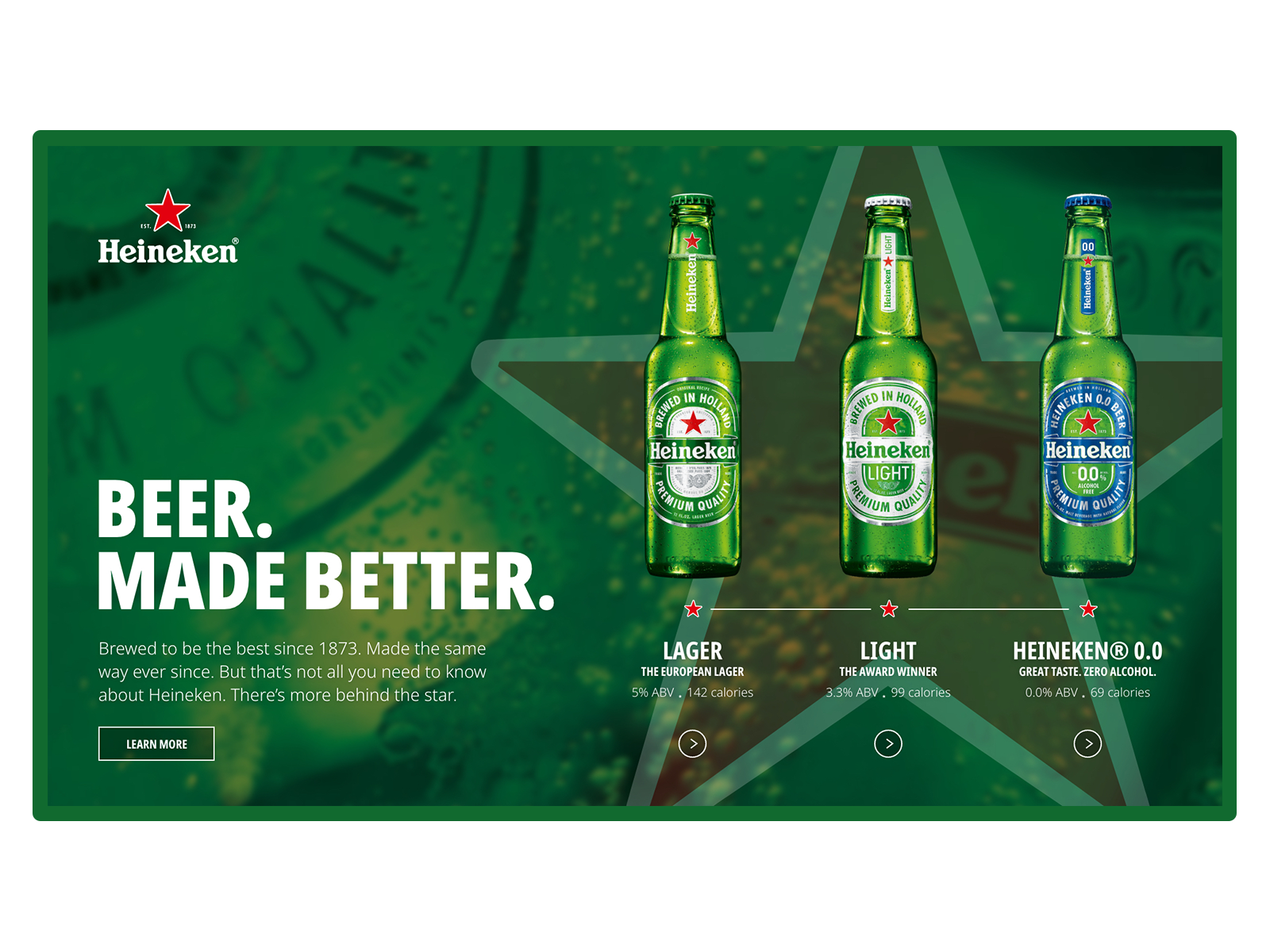 Heineken Redesign Concept by Jeffrey Danese on Dribbble