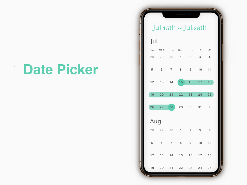 "Date Picker" DailyUI 080 by Akihiro Asao on Dribbble