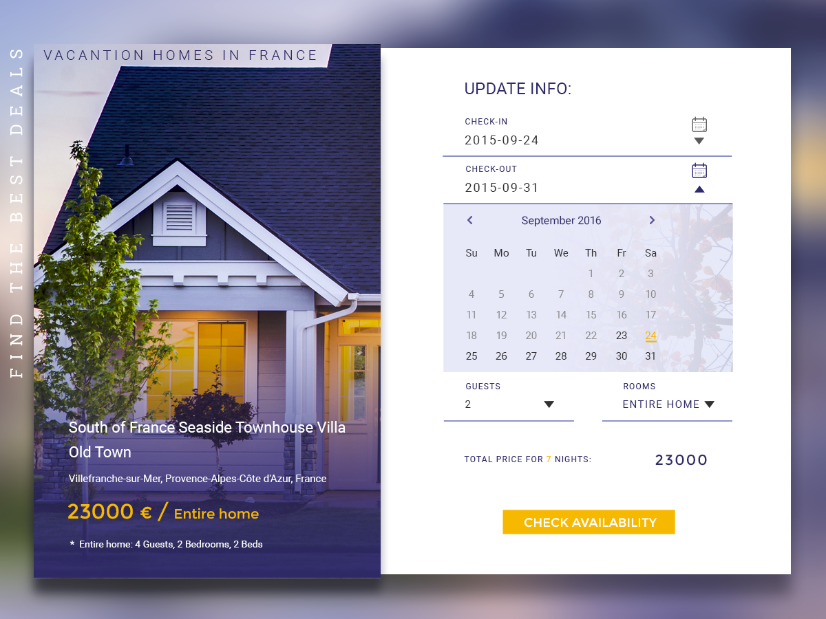 Booking home by Madalina Taina on Dribbble
