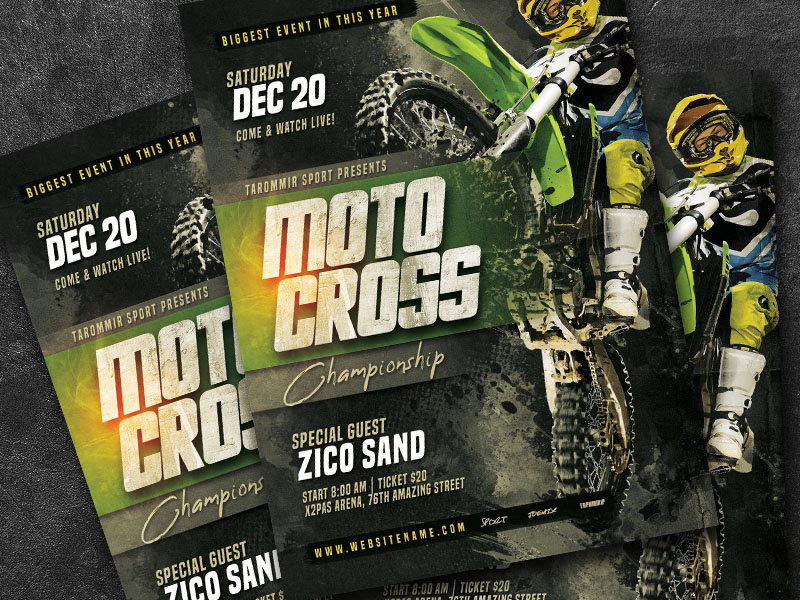Motocross Championship Flyer by Tarommir on Dribbble