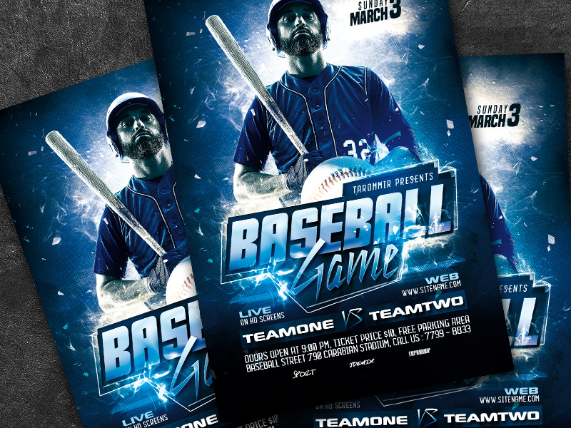 Baseball Game Flyer by Tarommir on Dribbble