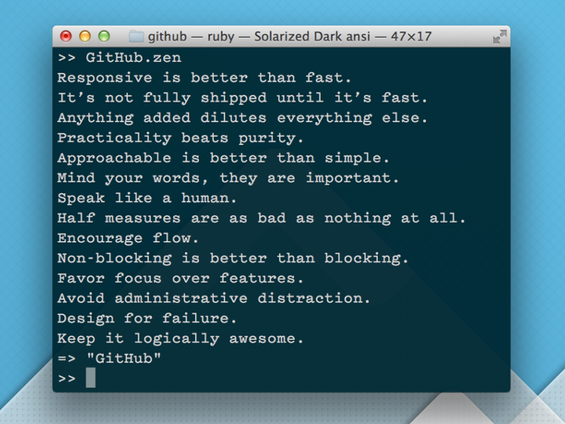 The Zen of GitHub by Kyle Neath on Dribbble