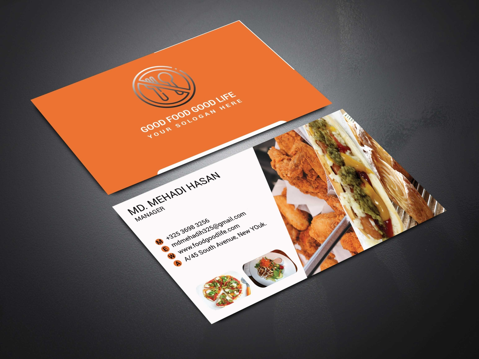 Restarurant business card by Md. Mehadi Hasan on Dribbble
