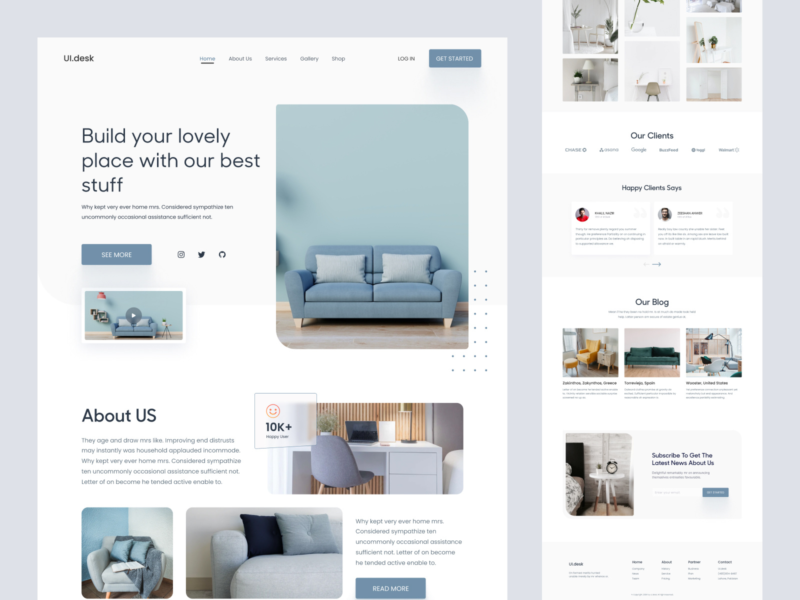 Furniture Landing Page by KHALIL NAZIR on Dribbble