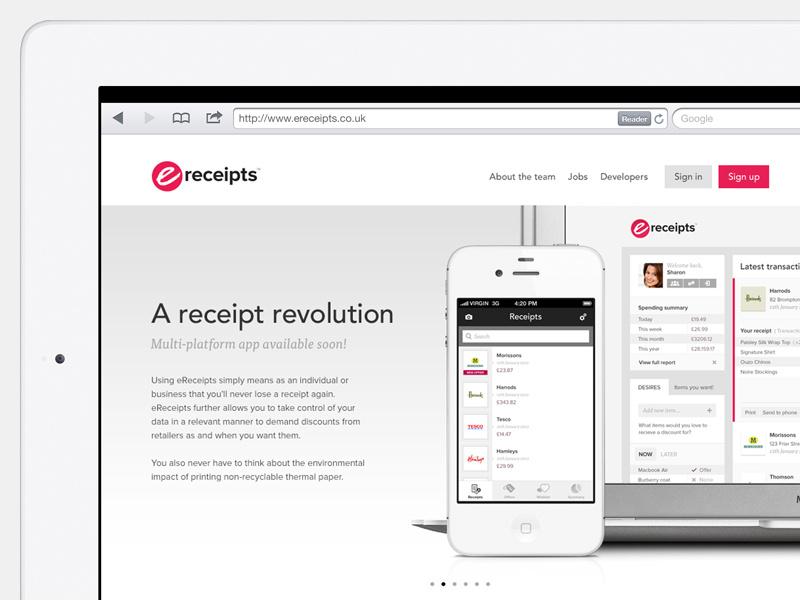 eReceipts.co.uk by Carl Spencer on Dribbble
