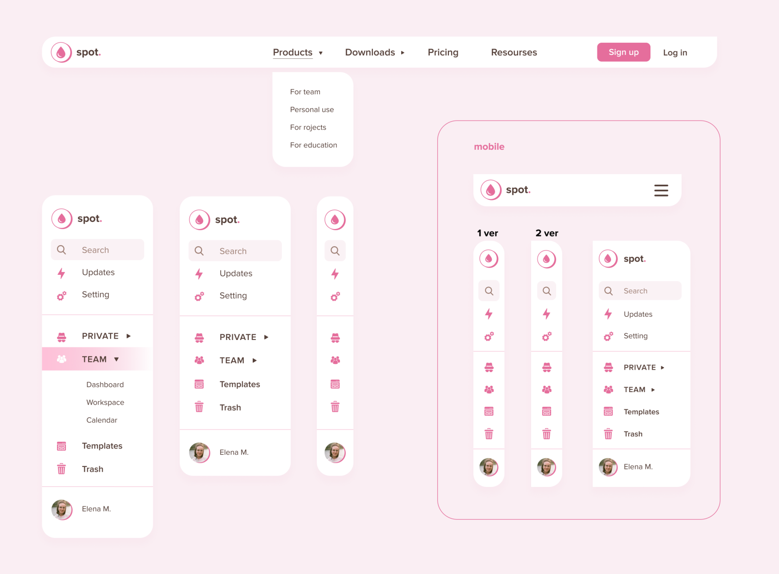 Menu & Navigation concept UI by Elena on Dribbble