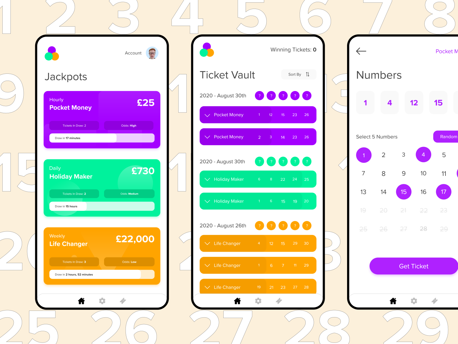 Lottery Jackpot App by Joshua Richardson on Dribbble