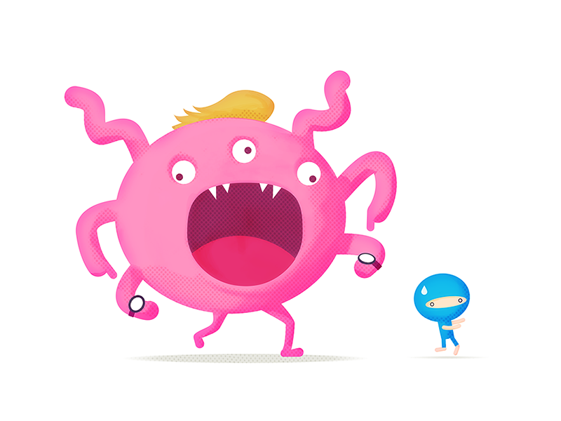 Character Illustration - Deadline Monster by Joni Juup on Dribbble