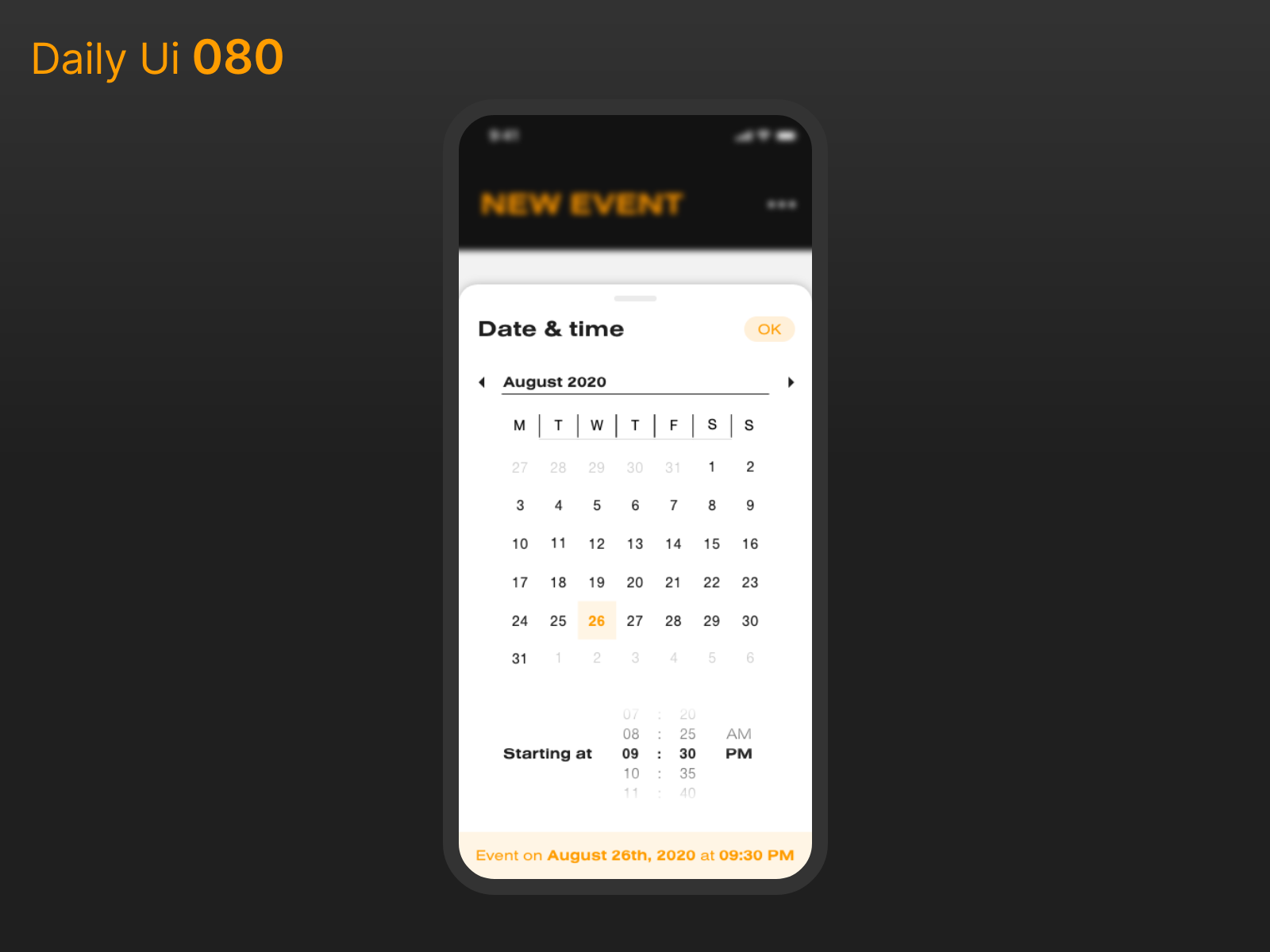 Daily Ui 080 - Date Picker by Victor Pérouse on Dribbble