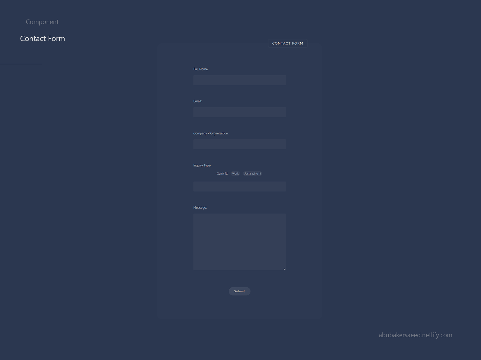 Contact Form by Abubaker Saeed on Dribbble