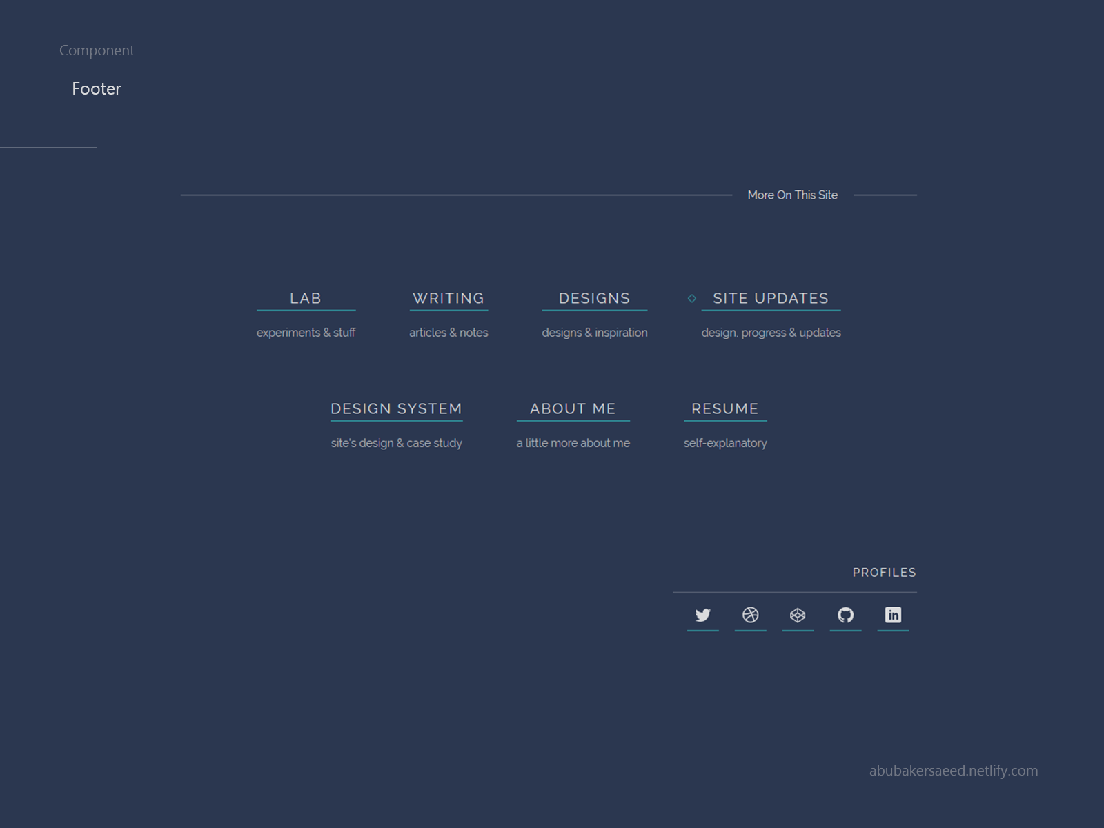 Footer by Abubaker Saeed on Dribbble