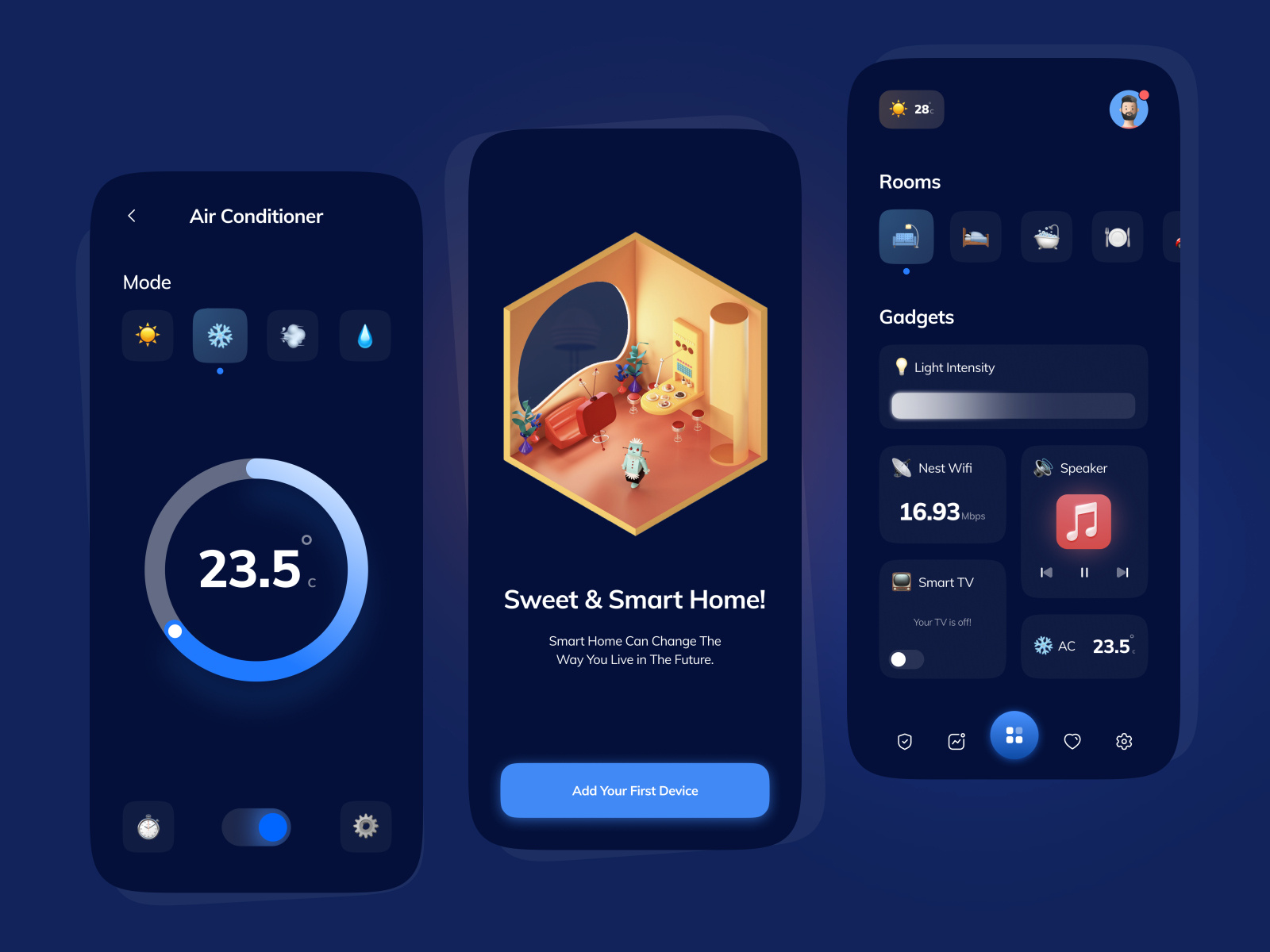 🛋 Smart Home Automation Dark mode UI Design by Mostafa Esmaeili for ...