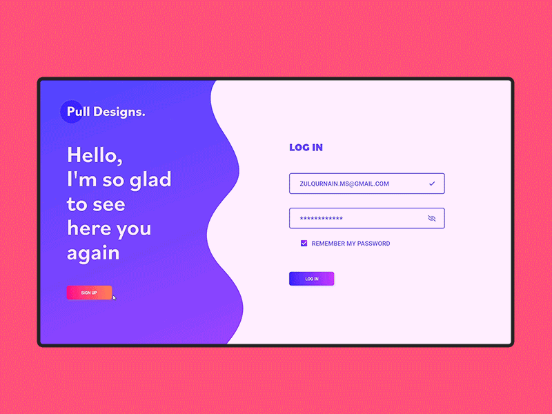 Login/Signup ui design by Zulqurnain Haider on Dribbble