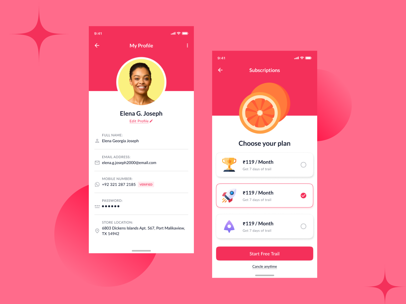 Profile & Pricing Screen Design by Zulqurnain Haider on Dribbble