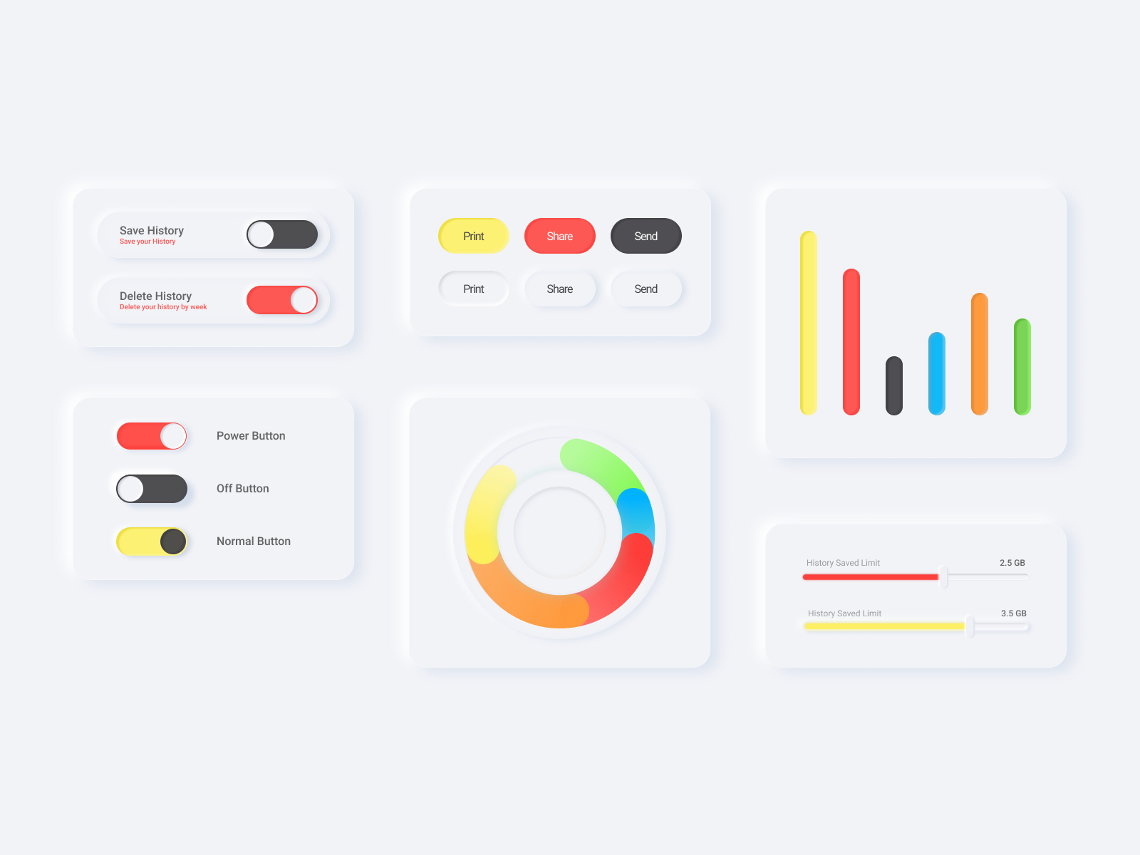 Skeuomorphic Soft UX/UI Elements by Zulqurnain Haider on Dribbble