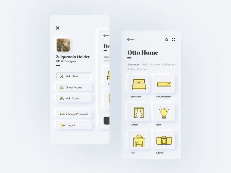 Skeuomorphism/Neumorphism Otto Home App UI Design by Zulqurnain Haider ...