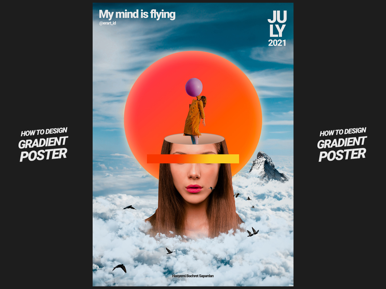 My Mind is Flying Poster Design by ER Art on Dribbble