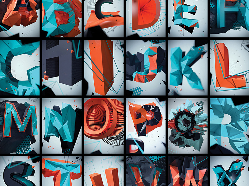 polygon alphabet by Emily Lokta on Dribbble
