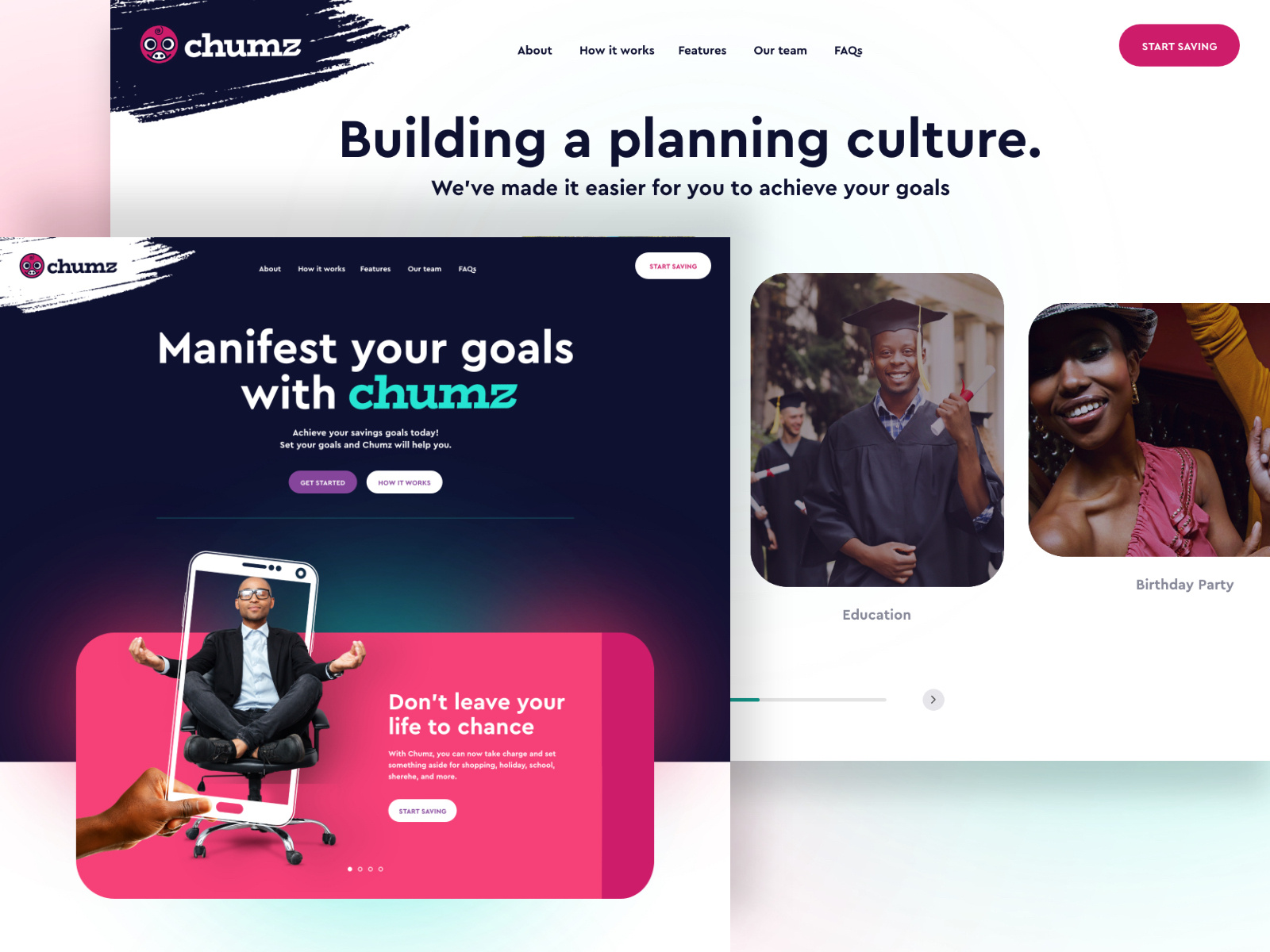 Chumz - Landing Page by Cliff Qleeph on Dribbble