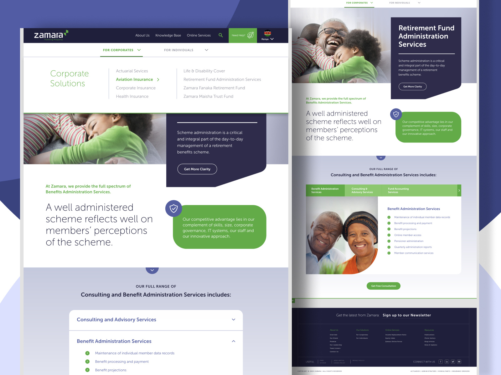 Zamara - Coporate Insurance Solutions by Cliff Qleeph on Dribbble