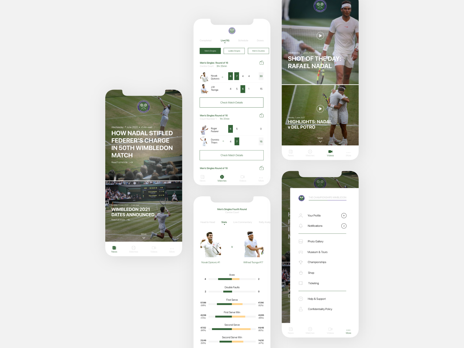 The Wimbledon App by Sagar Sharma on Dribbble