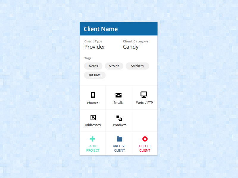 Dashboard - Client Card by Carlos Bruscoli on Dribbble