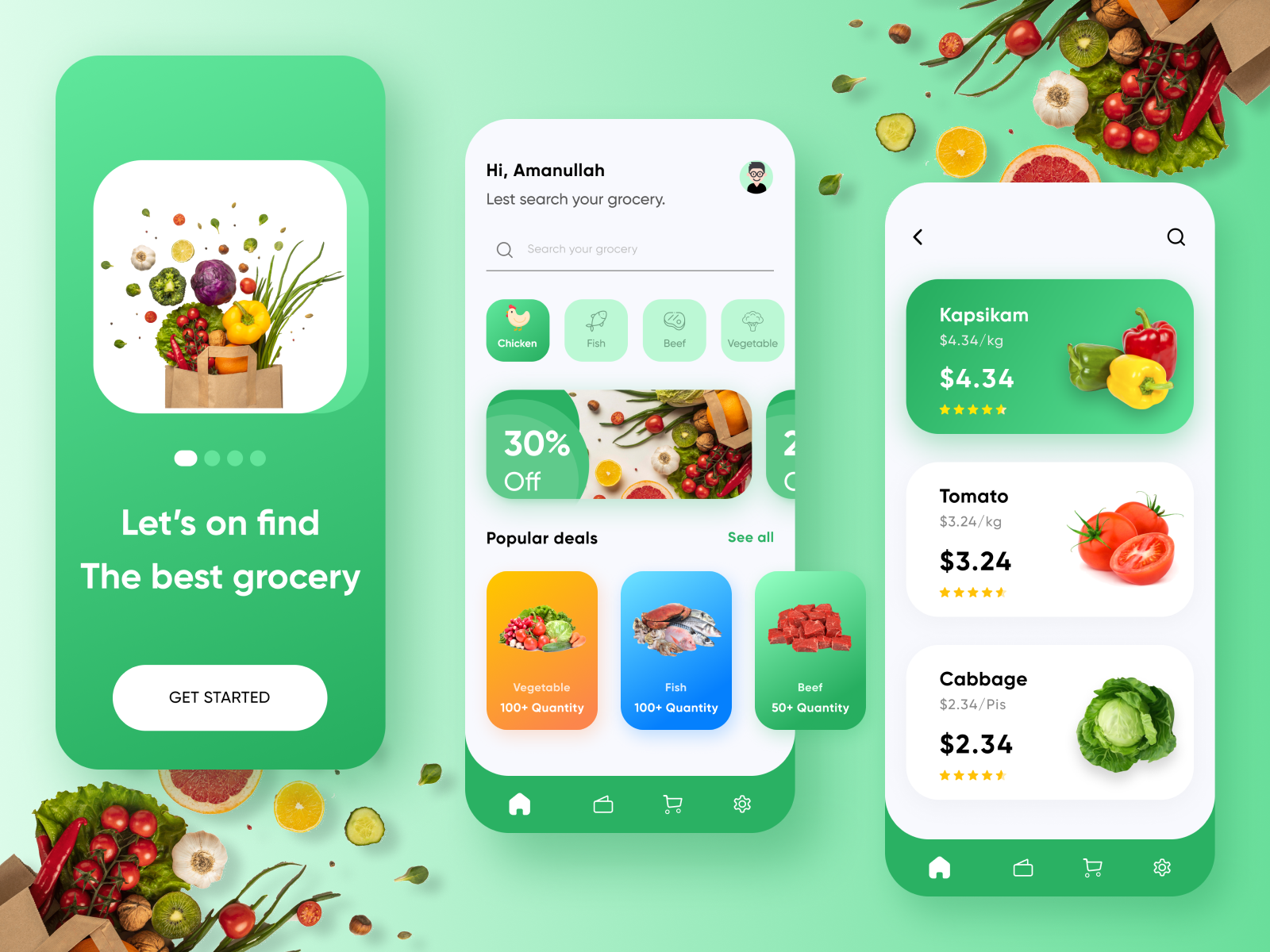 Grocery App - Visual Design by Aman Ullah on Dribbble