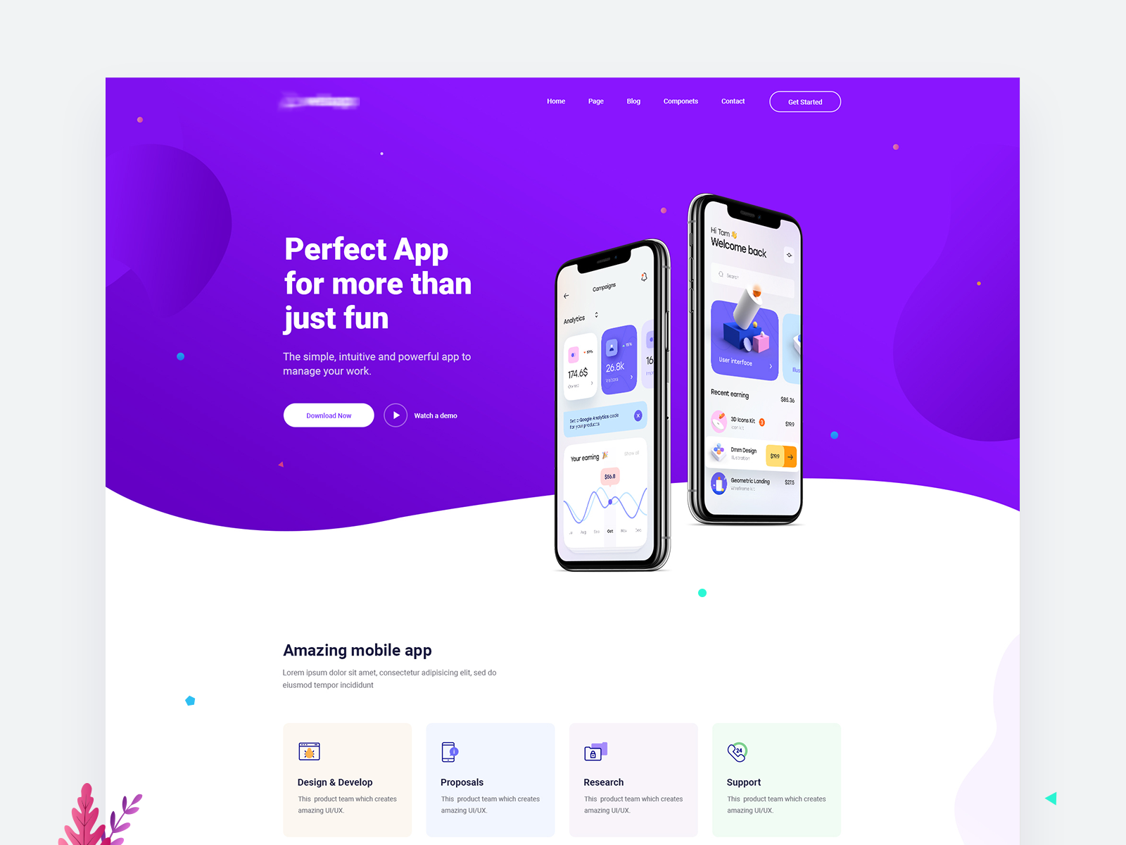 Mobile App Landing Page by Shakil Ahmed on Dribbble