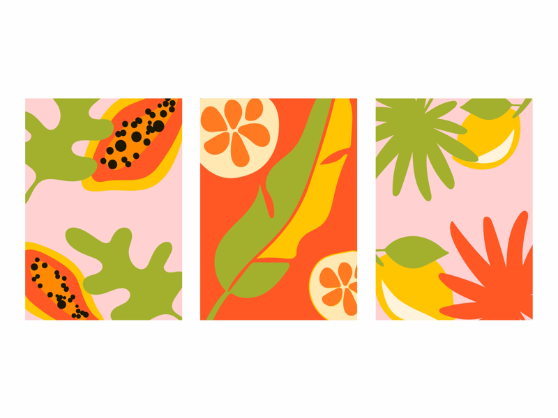Set of summer covers by Kate on Dribbble