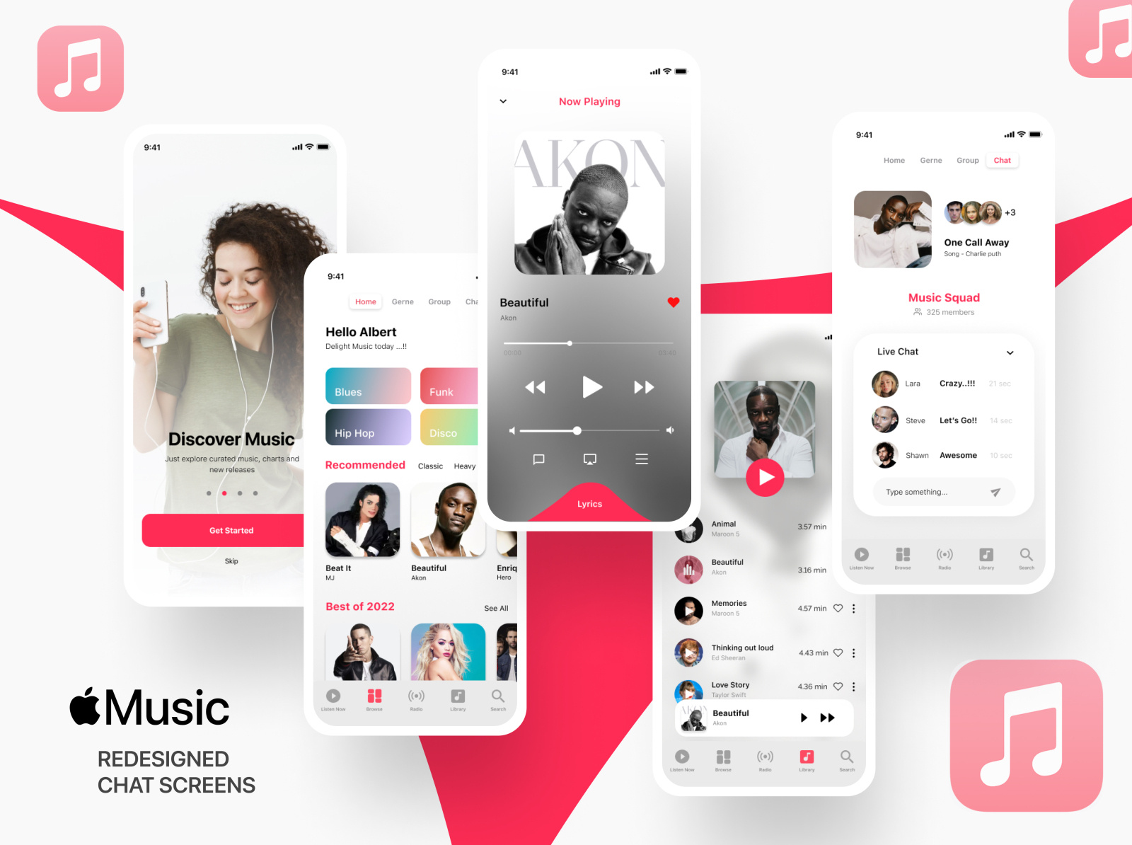 Apple Music Redesign(Chat Screen) UI/UX by Naren Kanakanath on Dribbble