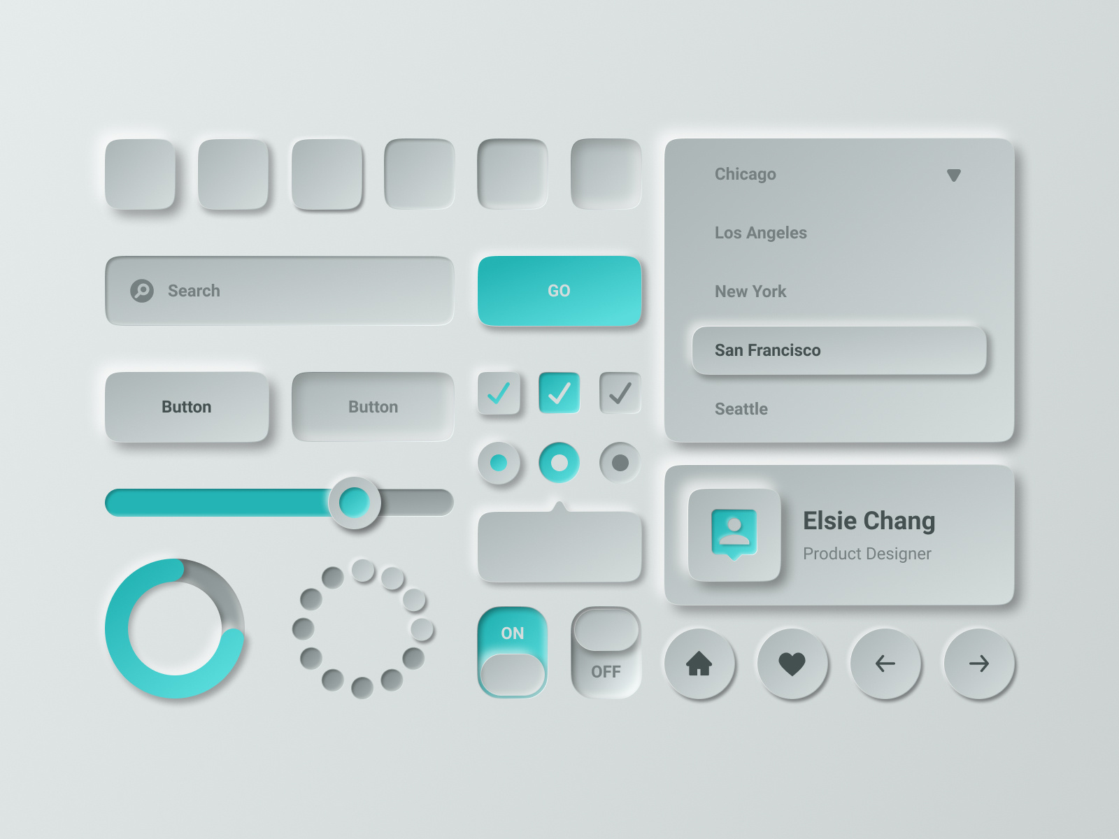 Neumorphism UI Kit by Elsie Chang on Dribbble