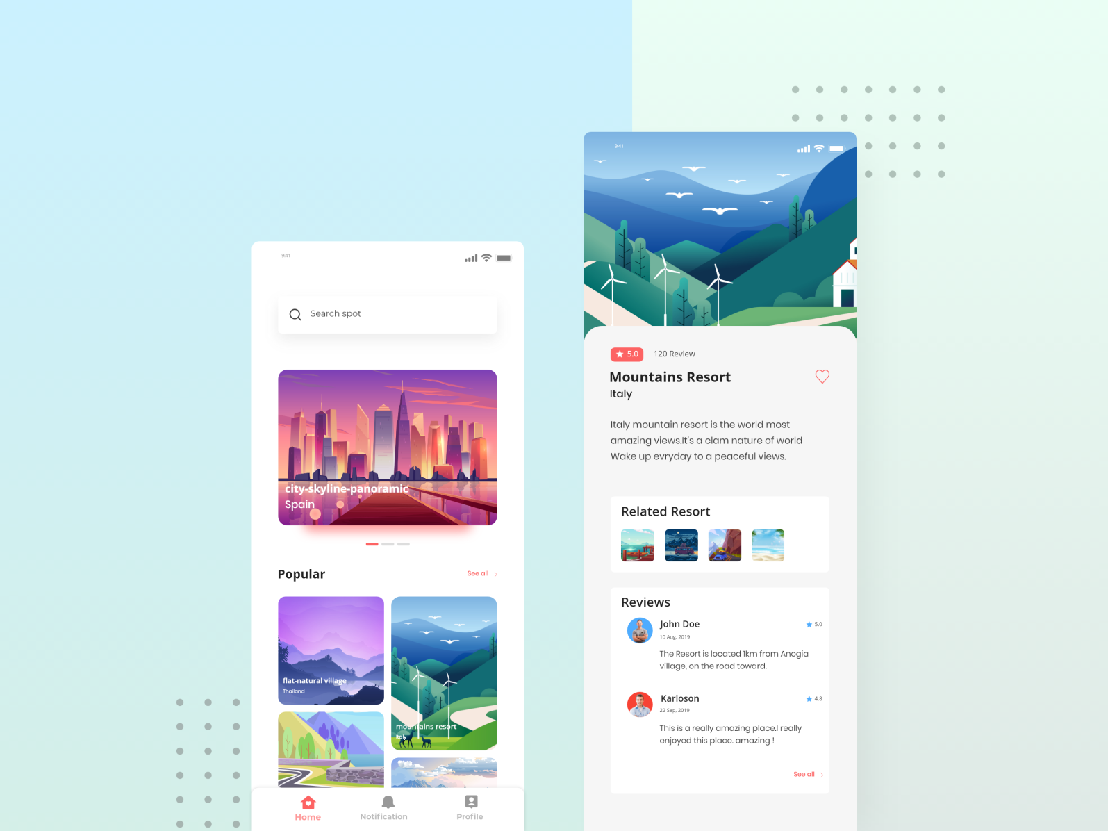 Travel app home screen by Md Faisal Mia on Dribbble