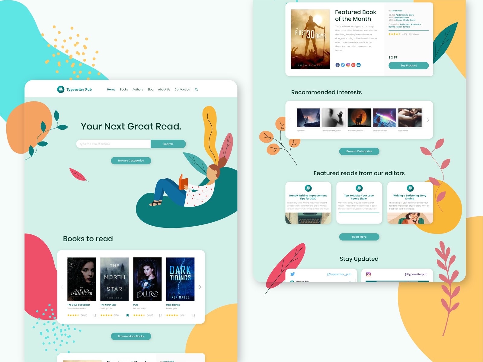 Typewriter Pub Website by Sierra Shaheen Po on Dribbble