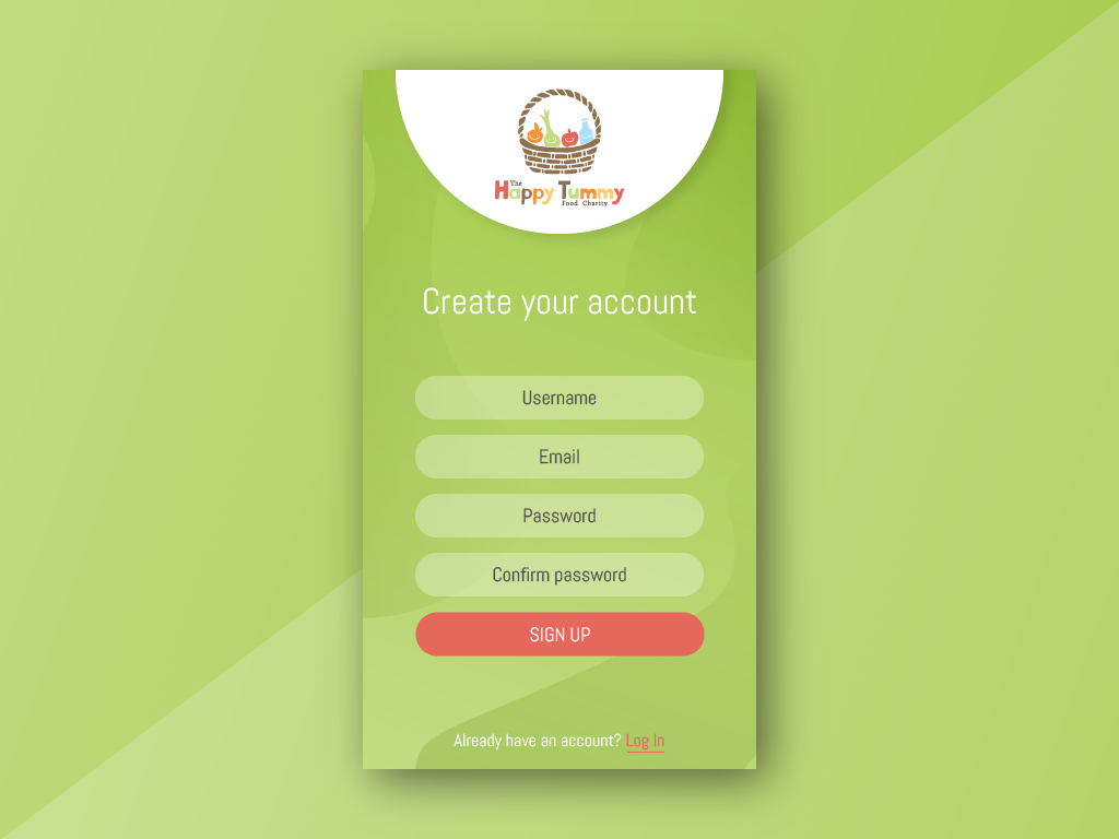 Happy Tummy Sign Up - #DailyUI 001 by Matias Quispe on Dribbble
