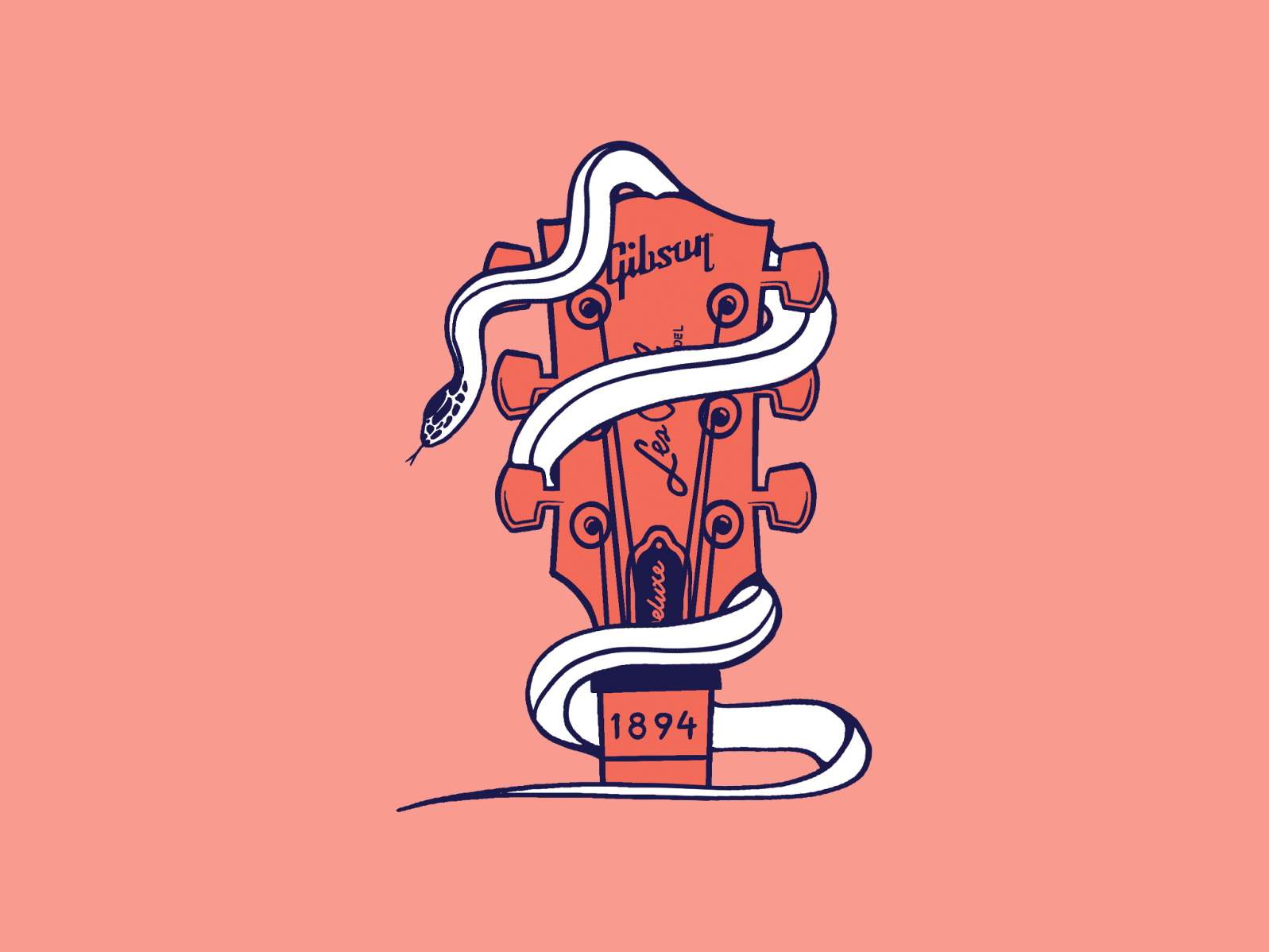 gibson snake headstock by Dom Granda on Dribbble
