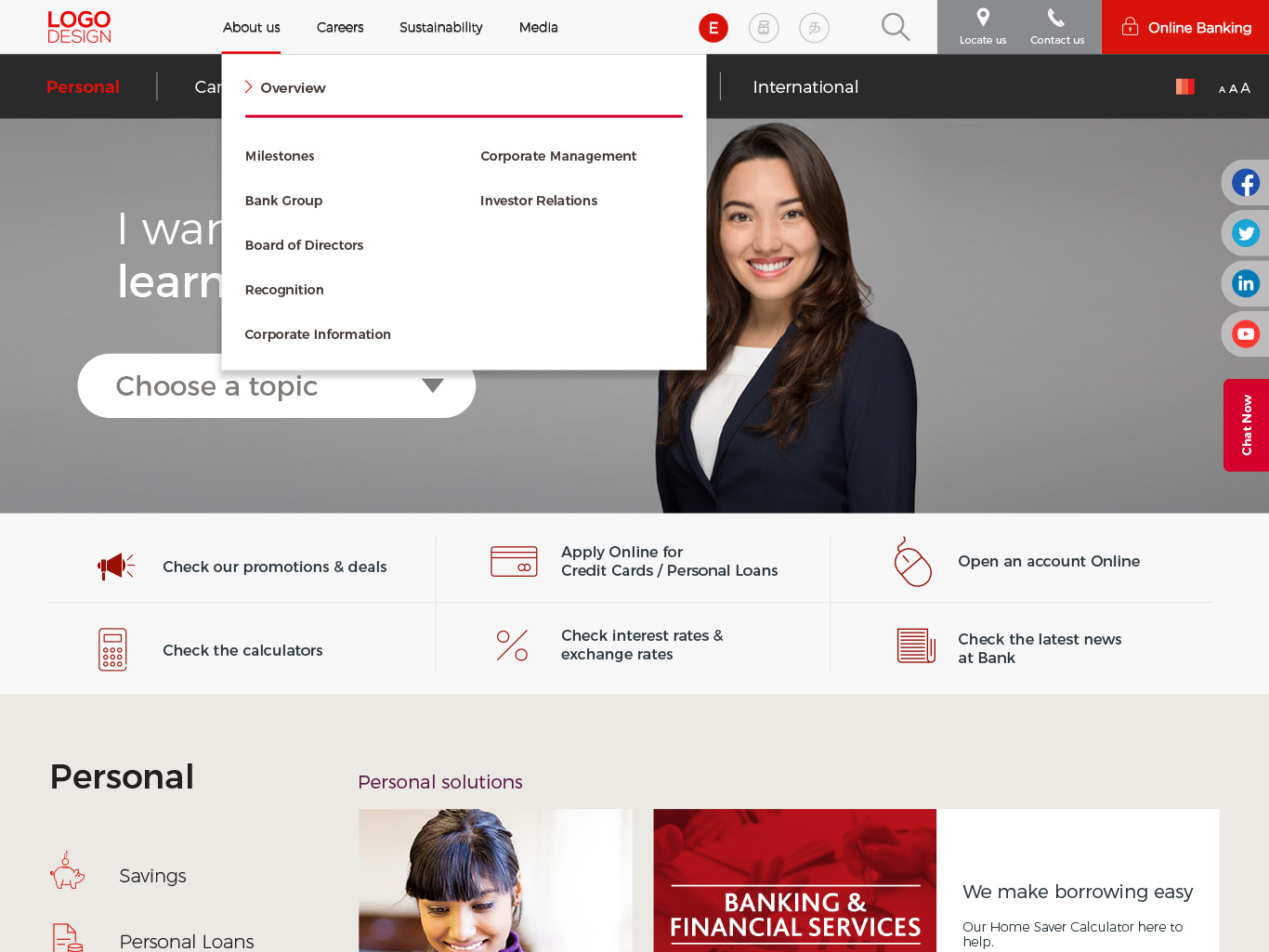 Corporate Bank Homepage by Nirosh Vijay on Dribbble